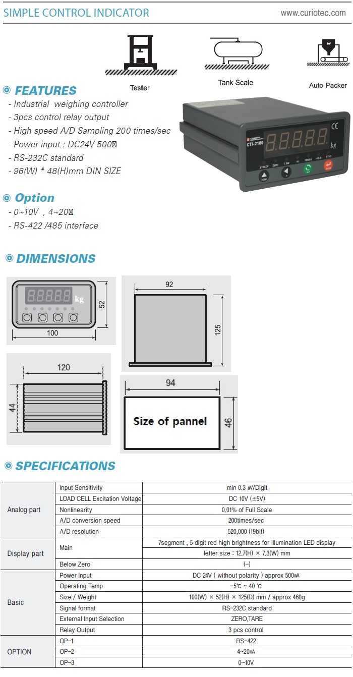 Đầu cân hệ thống CTI 2100